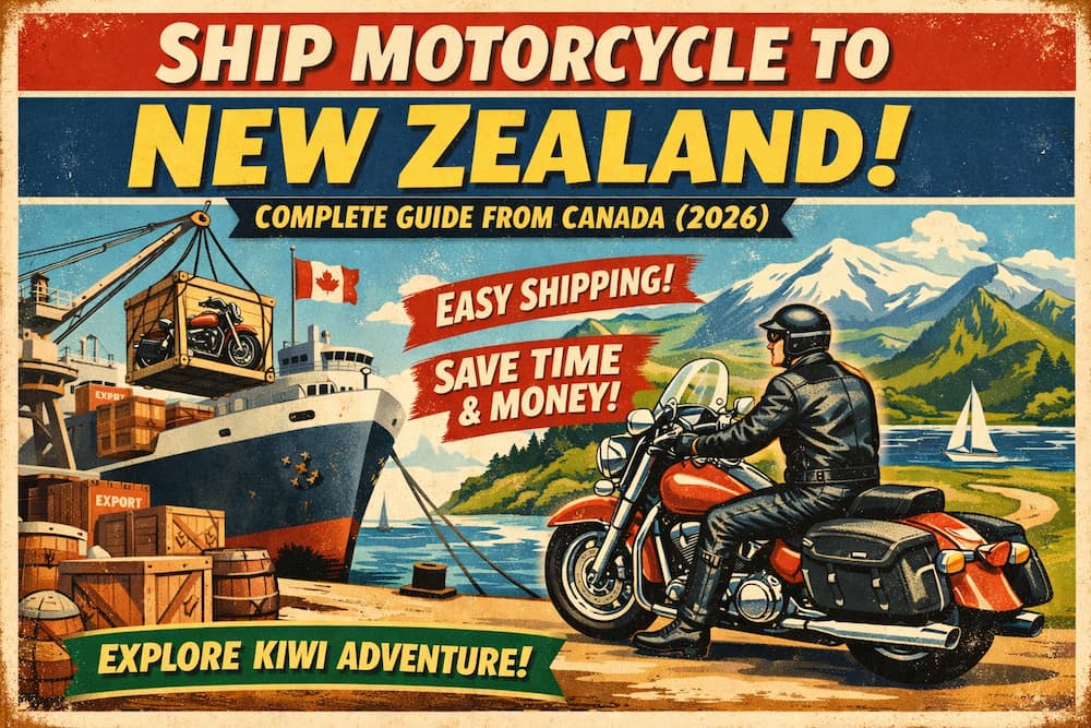 Ship Motorcycle to New Zealand from Canada | 2026 Guide